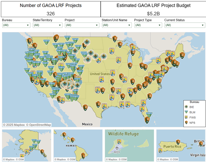 GAOA LRF Project Data | U.S. Department of the Interior