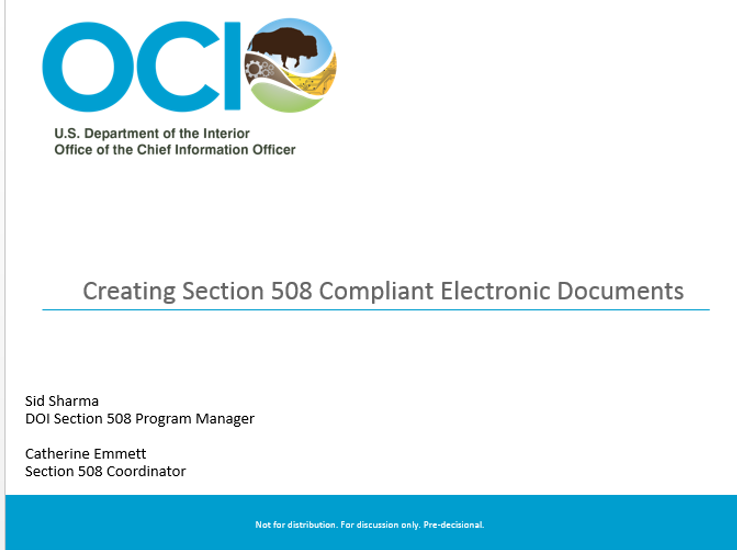 Creating Section 508 Compliant Electronic Documents | U.S. Department ...